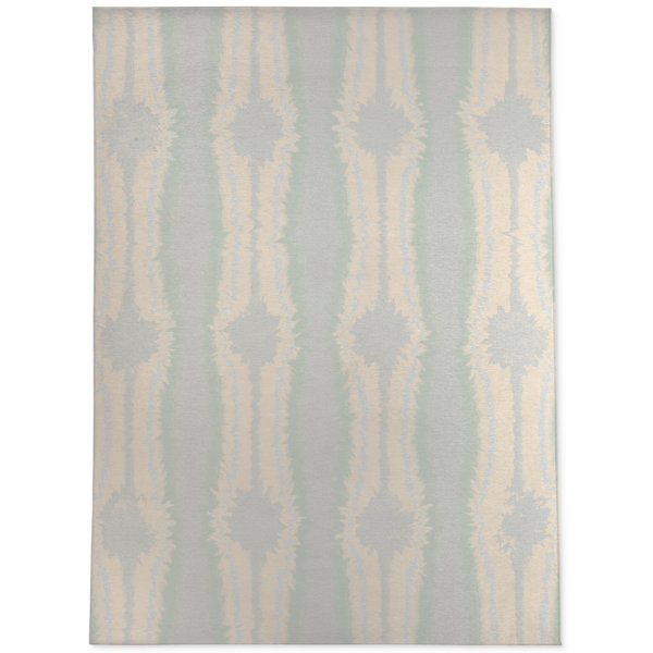 Union Rustic Tapis intérieur / extérieur rayé gris / jaune / vert Abishai - Wayfair Canada